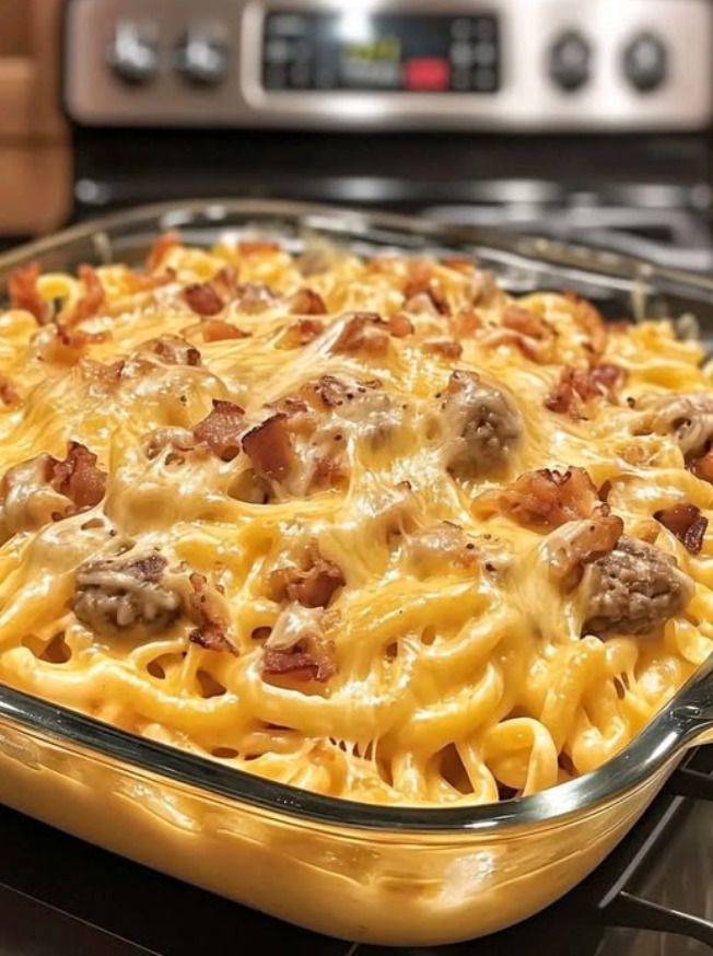 Loaded Awesome Pasta Alfredo | Loaded Bacon Cheeseburger Pasta – YLEAV